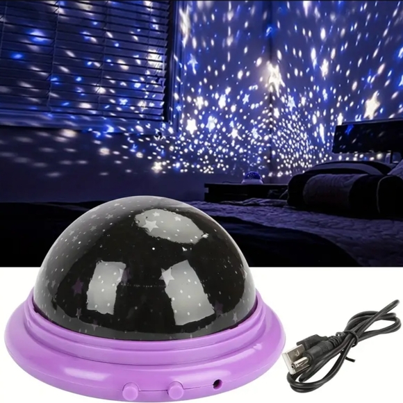 None | Accents | Starry Sky Night Light Projector With Purple Base ...